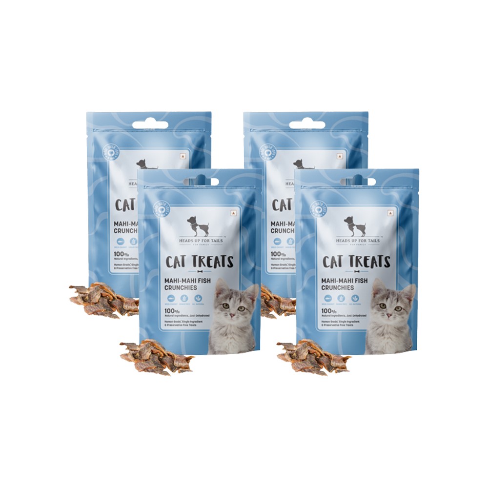 HUFT Meowsi Mahi Mahi Fish Crunchies Crunchy Cat Treat - Pack of 4 ...
