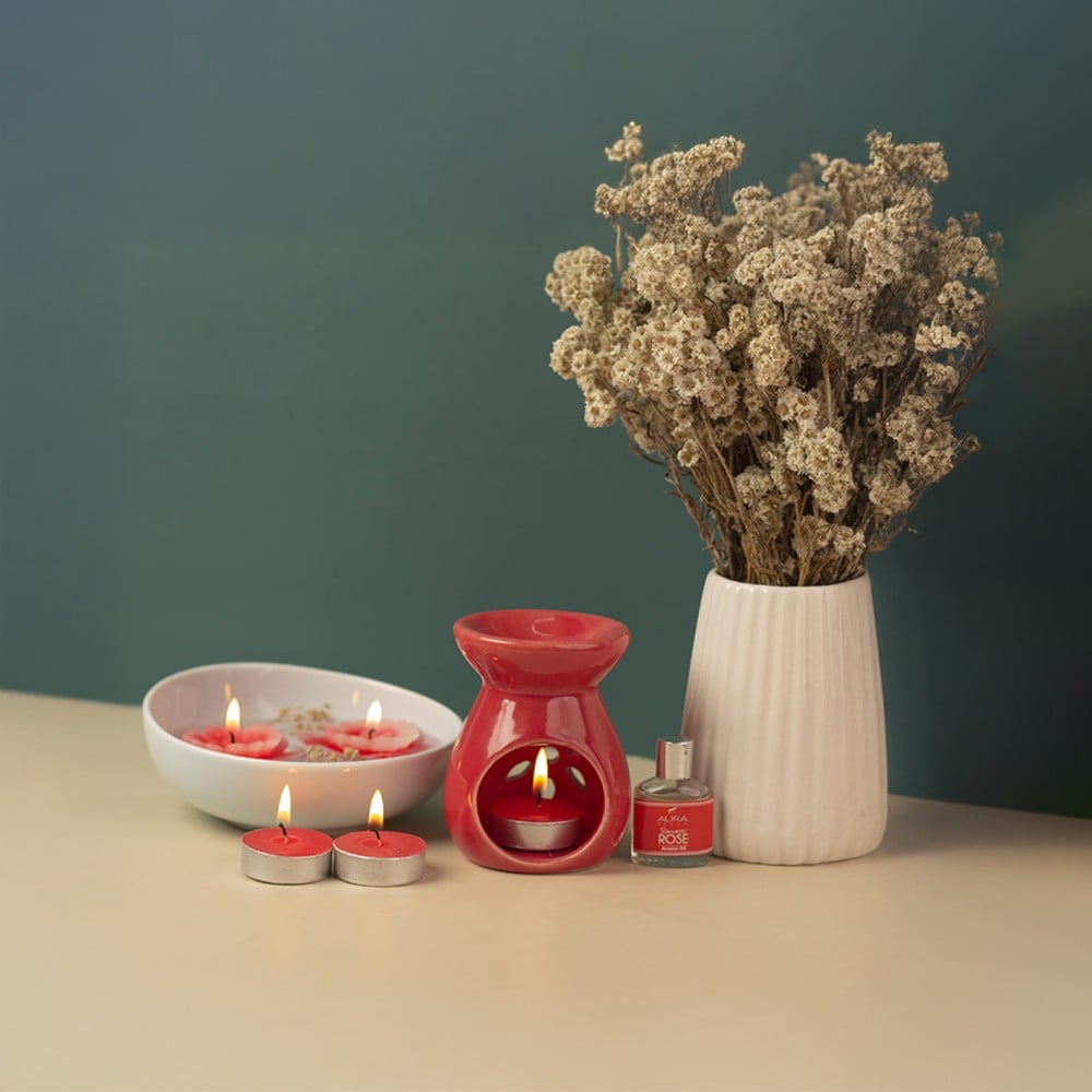 Fragrance Heat English Oil Diffuser Set (Rose, Red) by Auradecor Price ...