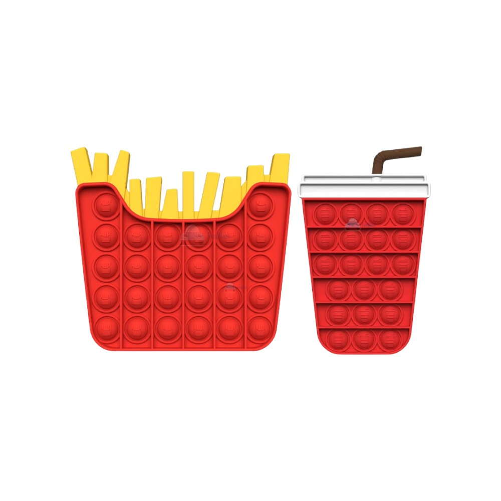 FunBlast Pop It French Fries with Cold Drink Fidget Toy (Red & Yellow ...