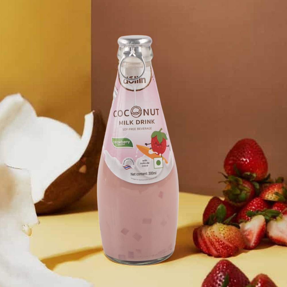 Dollin Strawberry Coconut Milk Drink with Nata De Coco Price - Buy ...
