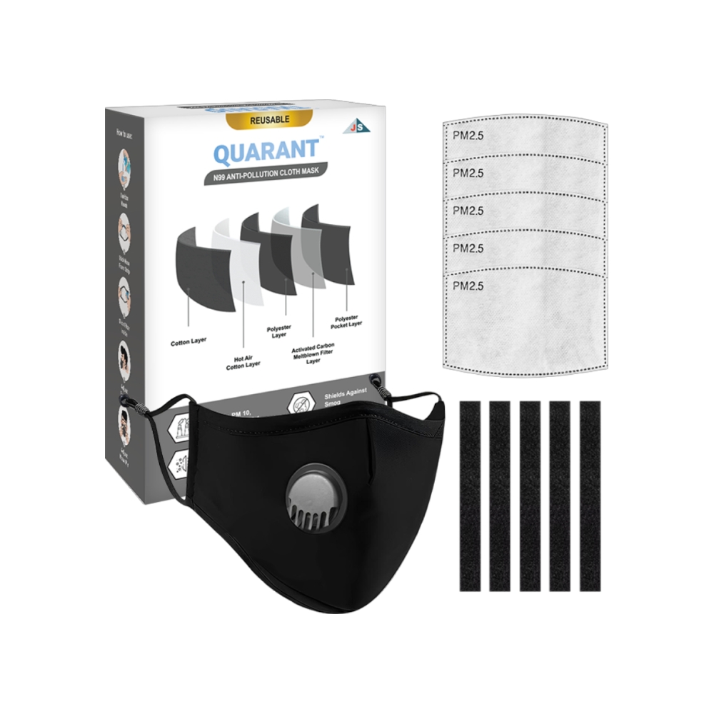Quarant Anti-Pollution Reusable N99 Mask (Black) Price - Buy Online at ...