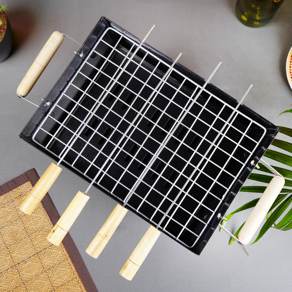 Homez it Premium Barbeque Griller Set (Black) by + Natural Coal by ...