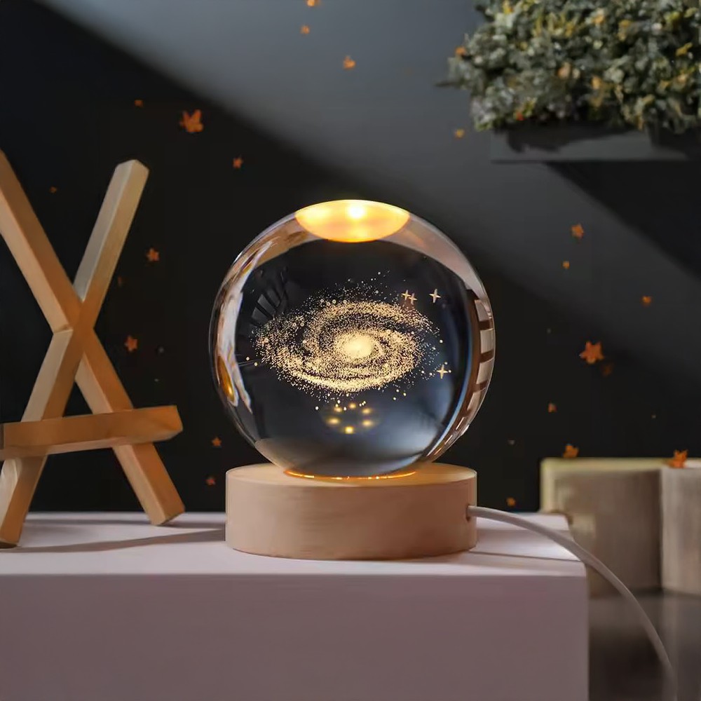 Yellow Star Galaxy Crystal Ball Decorative Lamp (3 W) - Pesca Price ...