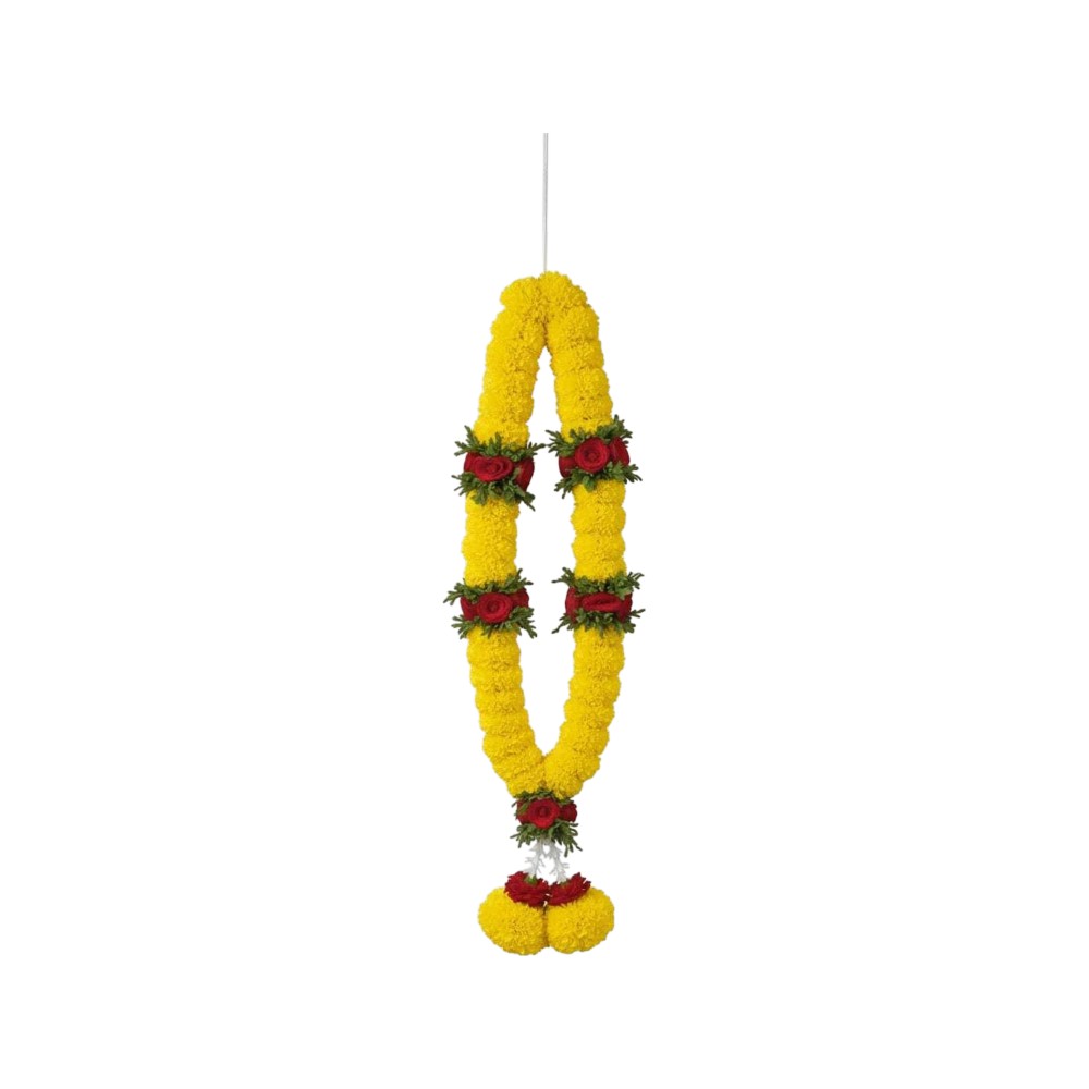 Yellow Marigold & Rose Flower Garland Price - Buy Online at Best Price ...