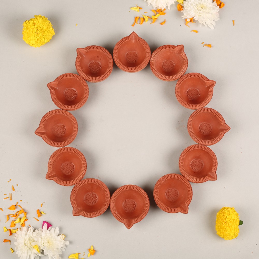 Terracotta Clay Premium Diya Set by Swastika Price - Buy Online at Best ...