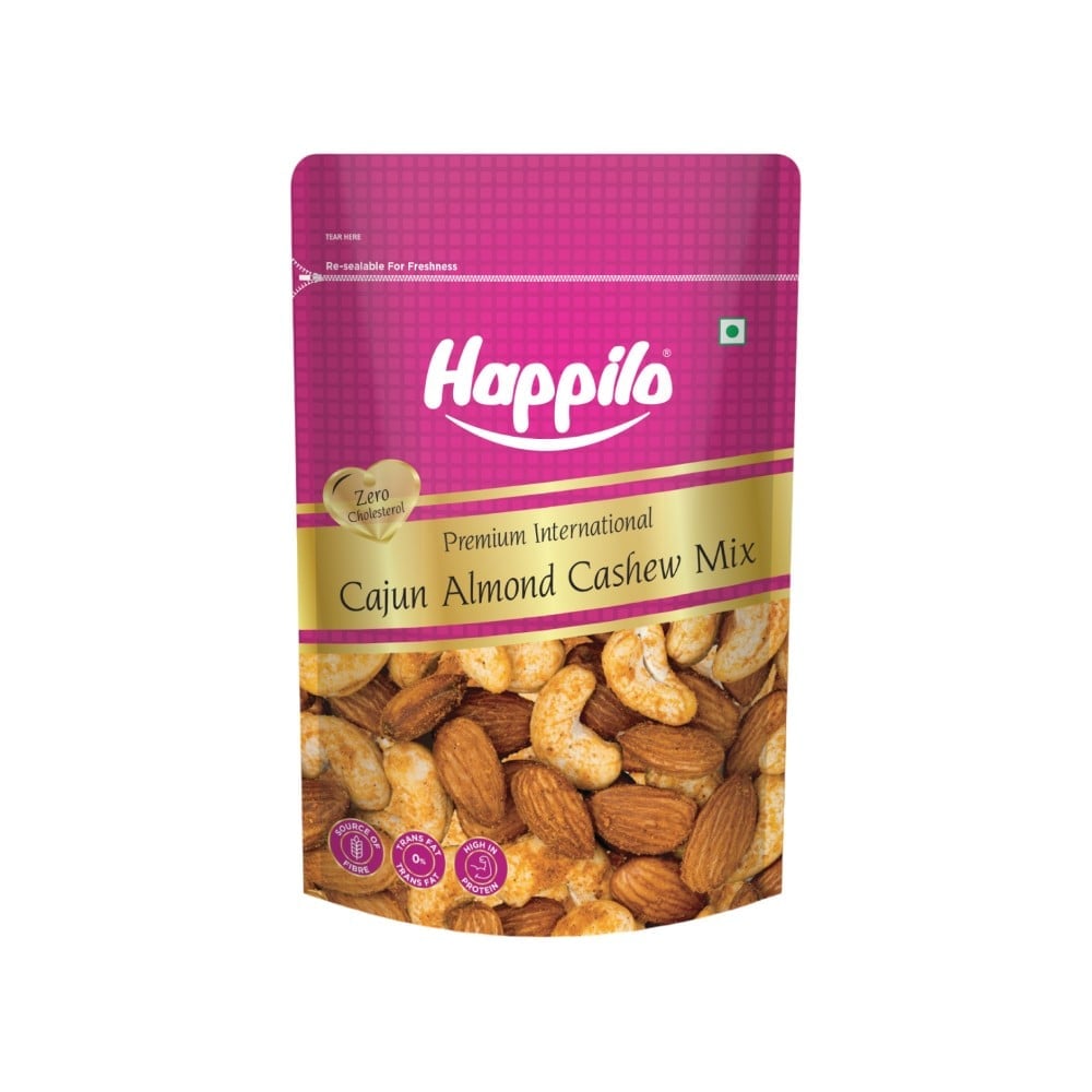 Happilo Flavoured Cajun Almond Cashew Dry Fruit Mix Price - Buy Online ...