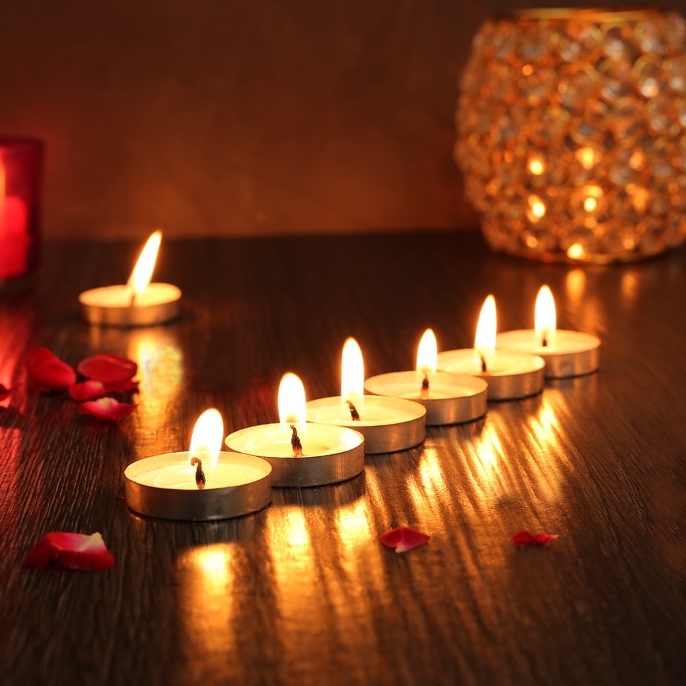 Tea Light Candles (White) by Shubh Sanskaar Price - Buy Online at ₹159 ...