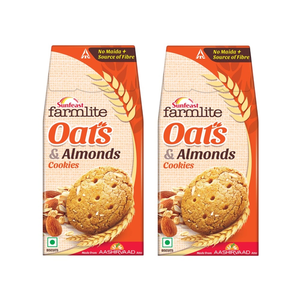 Sunfeast Farmlite Oats & Almonds Cookies - Pack of 2 Price - Buy Online ...