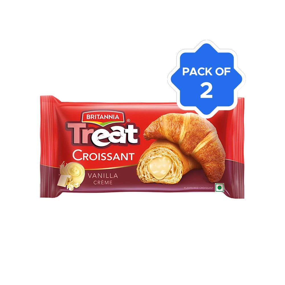 Britannia Treat Croissant with Vanilla Creme Filling - Pack of 2 Price ...