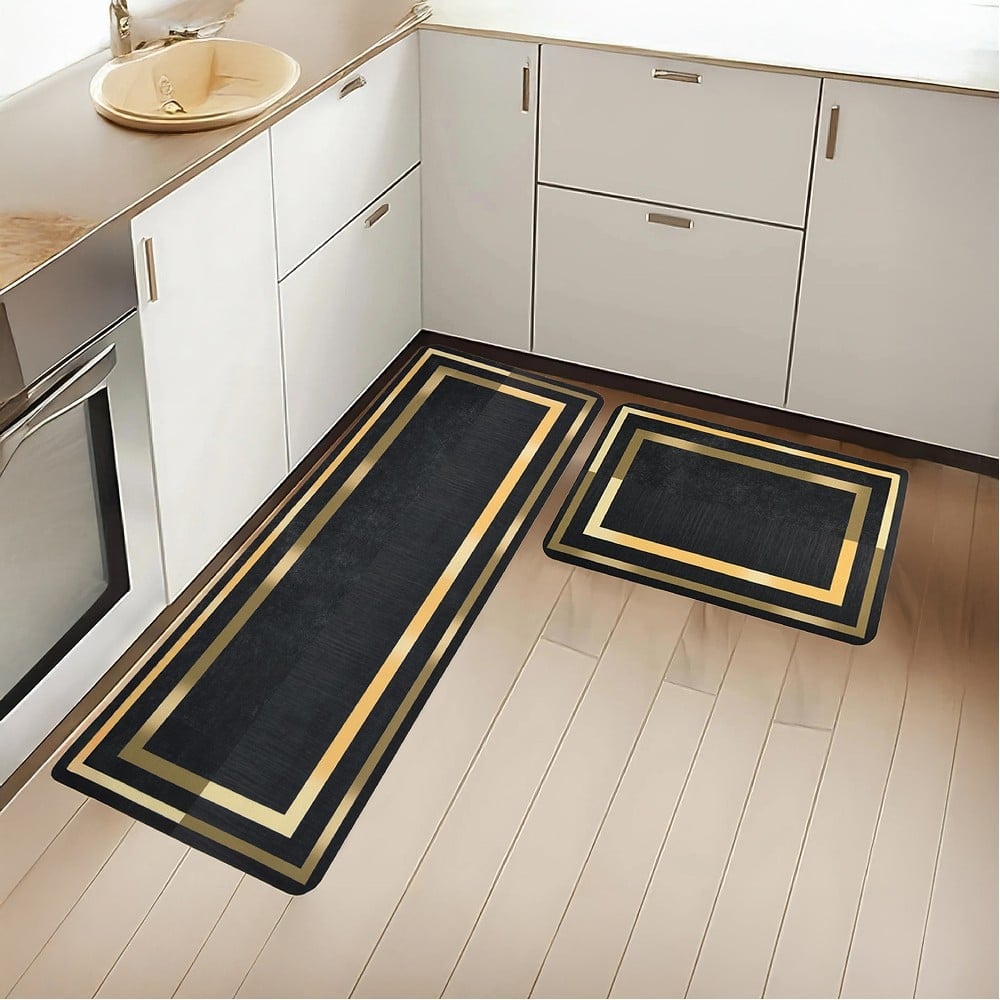 Homestrap Anti-Slip Kitchen Floor Mat (Diatomite, Black, Golden) Price ...