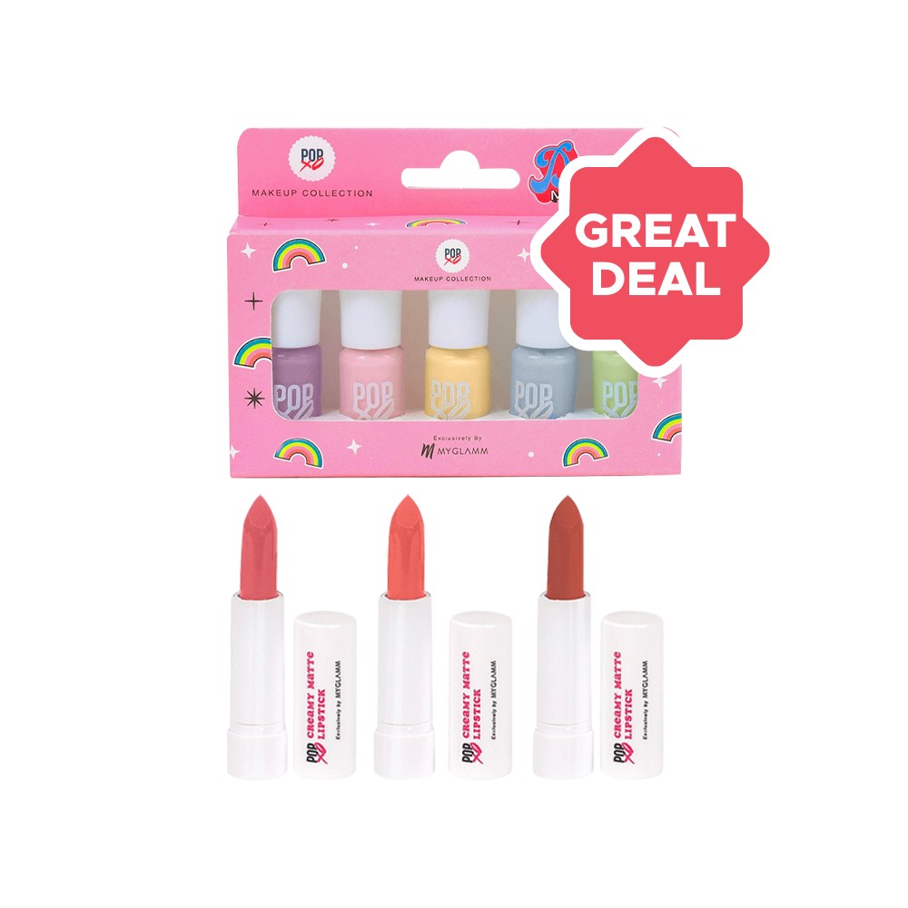 Myglamm Popxo Makeup Mini Lipstick Kit (No Drama) + Popxo Makeup ...