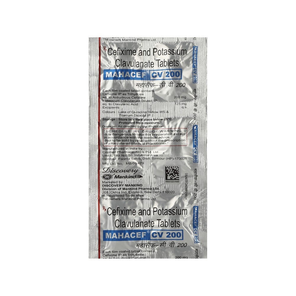 Mahacef CV 200 mg Strip of 6 Tablets Price - Buy Online at Best Price ...