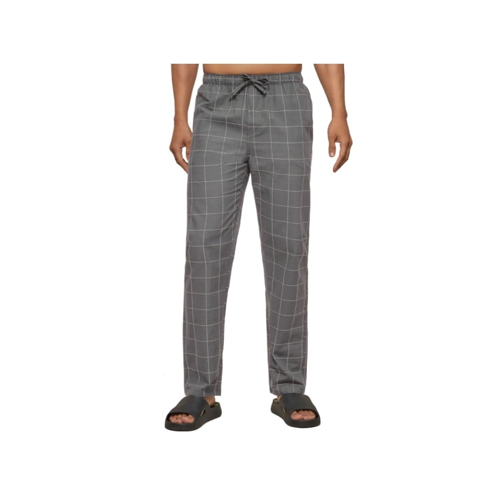 XYXX Men's Relaxed Fit Check Lounge Pants (Grey) Price - Buy Online at ...
