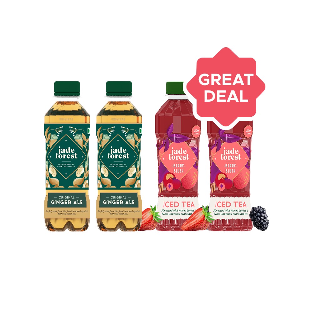 Jade Forest Berry Blush Iced Tea x 2 + Original Ginger Ale x 2 Combo ...