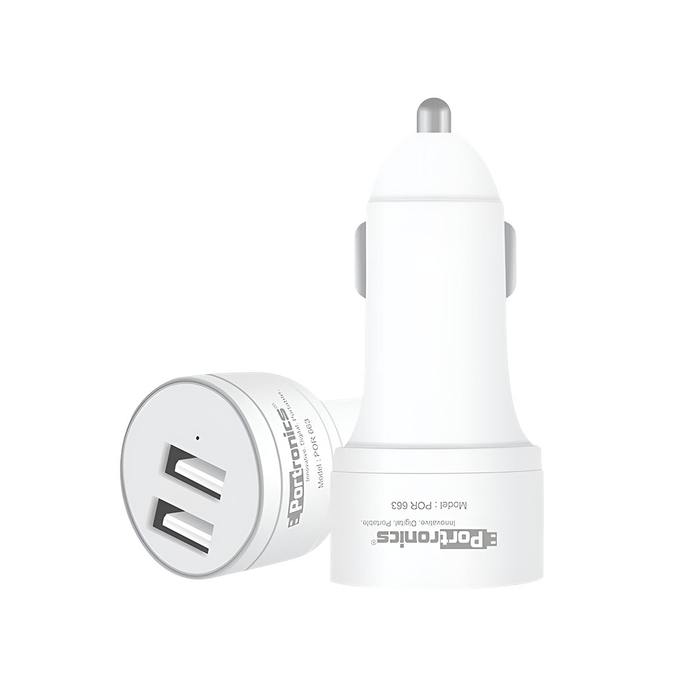 Portronics Double USB Port Adapter / Car Charger Price - Buy Online at ...