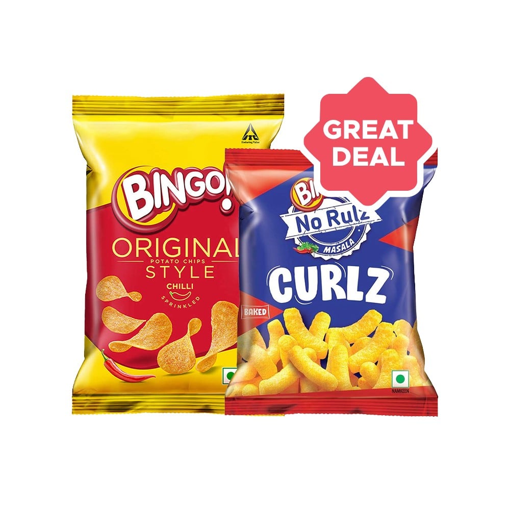Bingo Original Style Chilli Sprinkled Potato Chips + Baked No Rulz ...