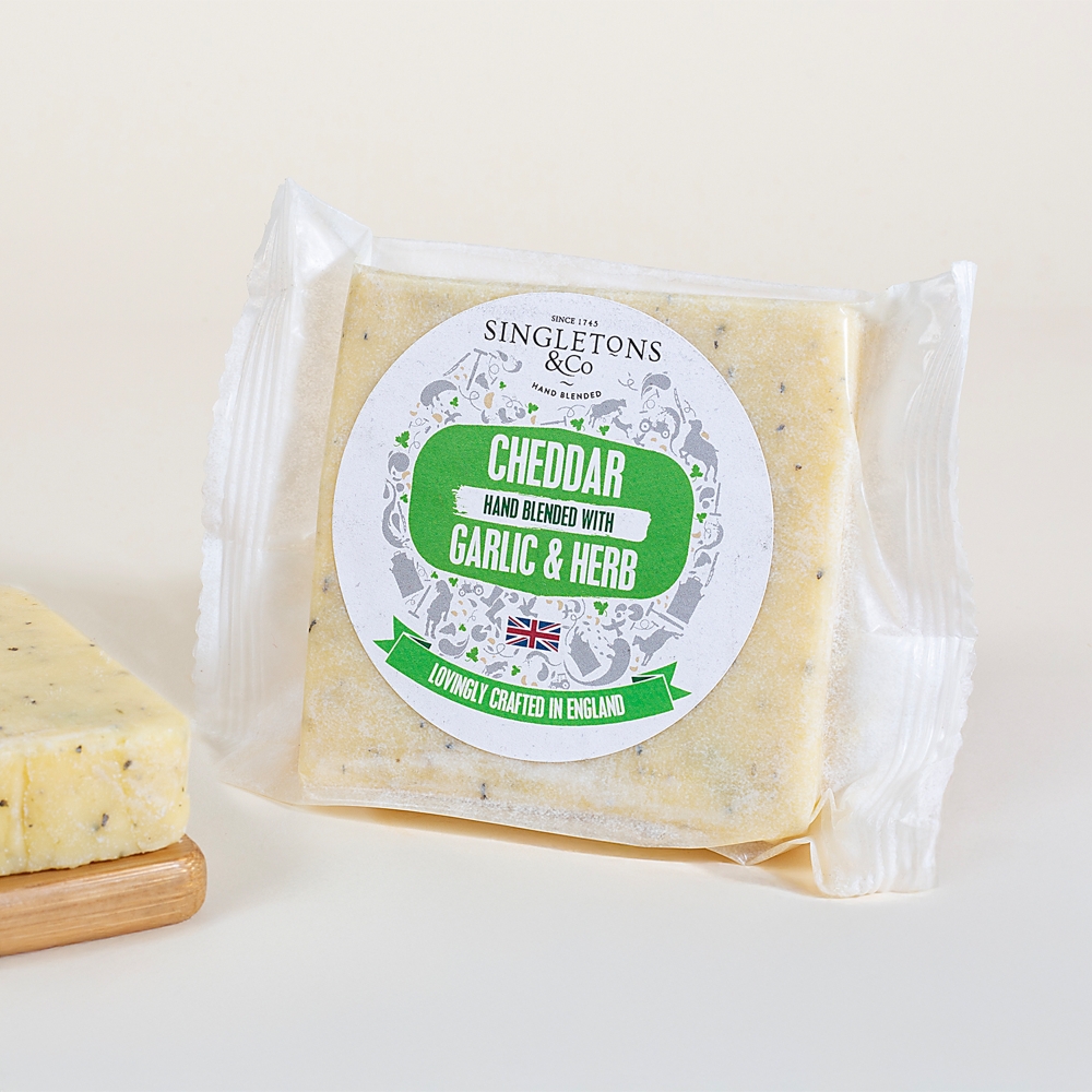 Singletons & Co Garlic & Herbs Cheddar Cheese Block Price - Buy Online ...
