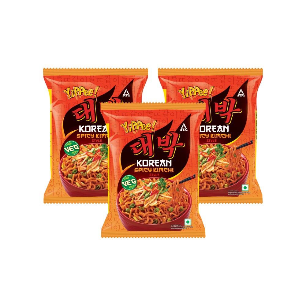 Yippee Korean Spicy Kimchi Style Veg Noodles - Pack of 3 Price - Buy ...