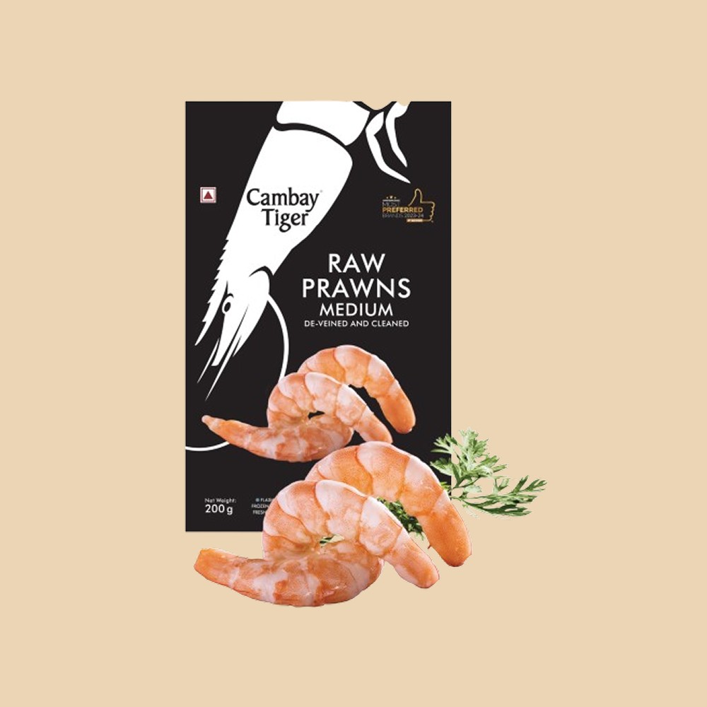 Cambay Tiger De-Veined & Cleaned Raw Medium Prawns Price - Buy Online ...