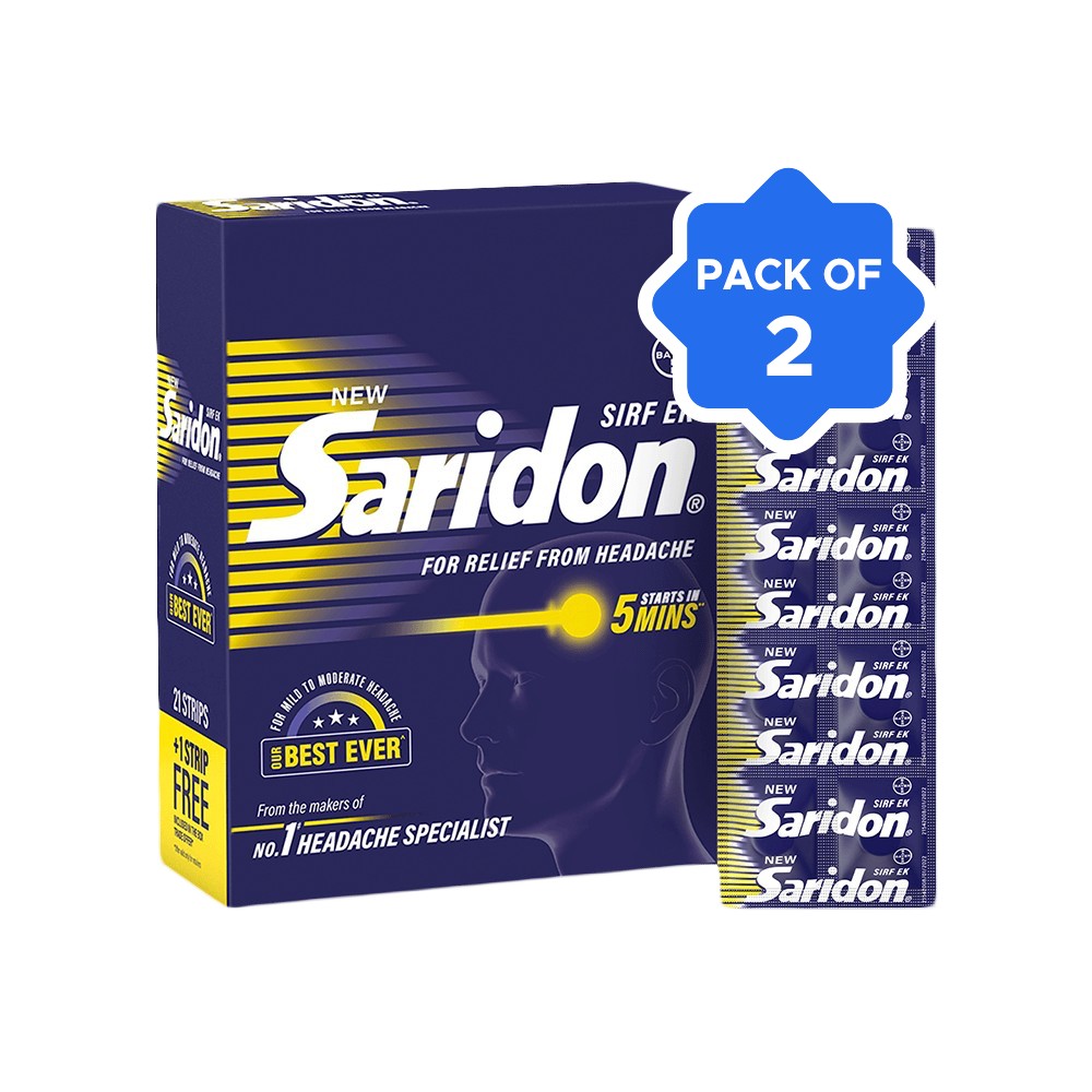 Saridon - Headache Tablets - Pack of 2 Price - Buy Online at Best Price ...