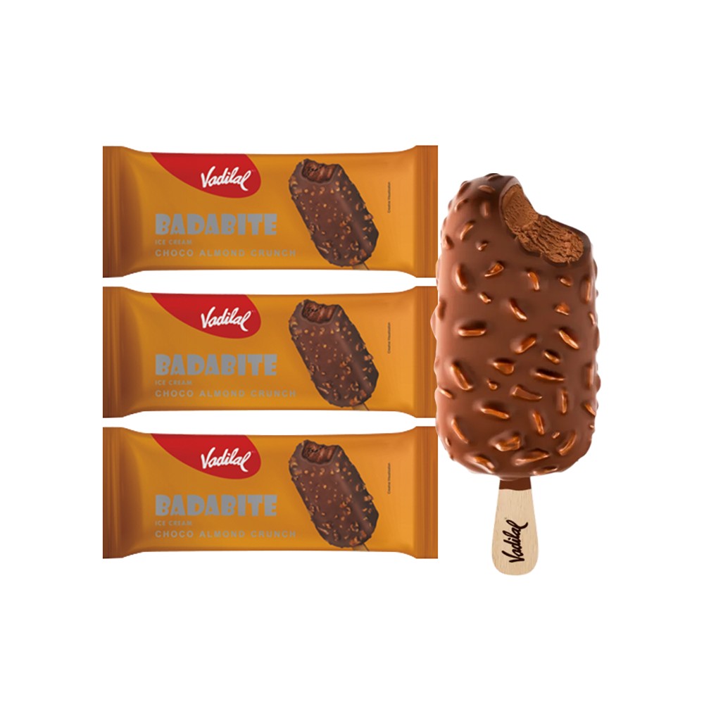 Vadilal Badabite Choco Almond Crunch Ice Cream Stick - Pack of 3 Price ...