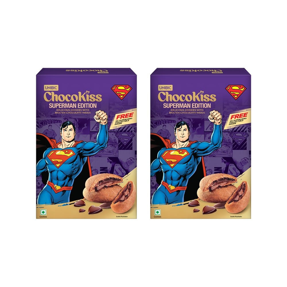 Unibic Choco Kiss Superman Edition Center Filled Biscuits - Pack of 2 ...