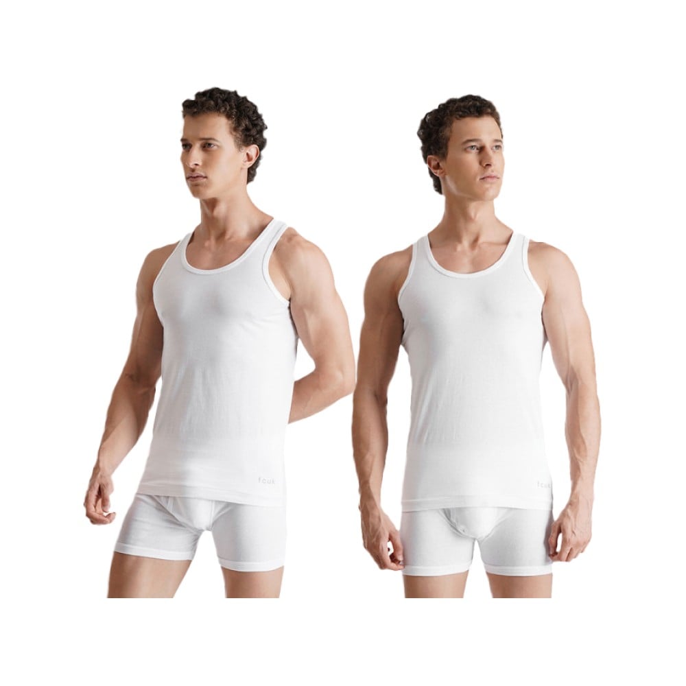 FCUK Men's Sleeveless Vest (White) Price - Buy Online at ₹374 in India