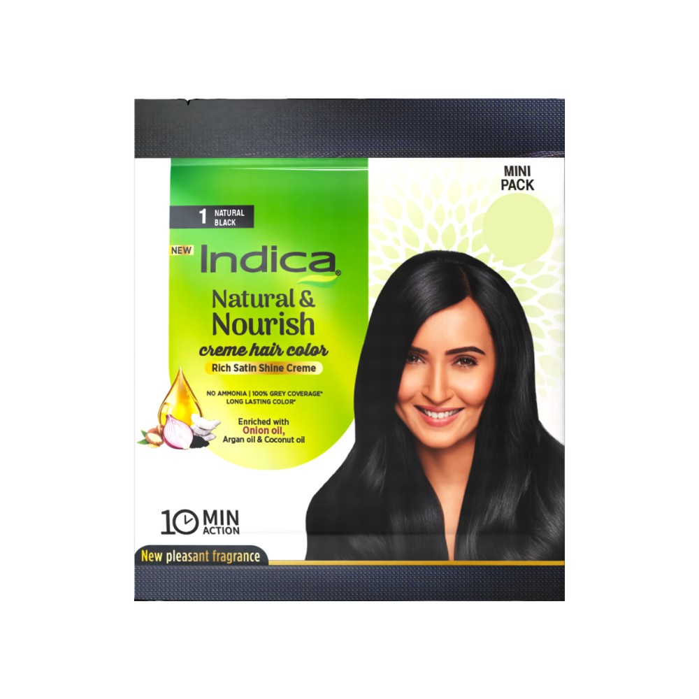 Indica Natural & Nourish Creme Hair Colour with Onion Oil, Argan Oil ...