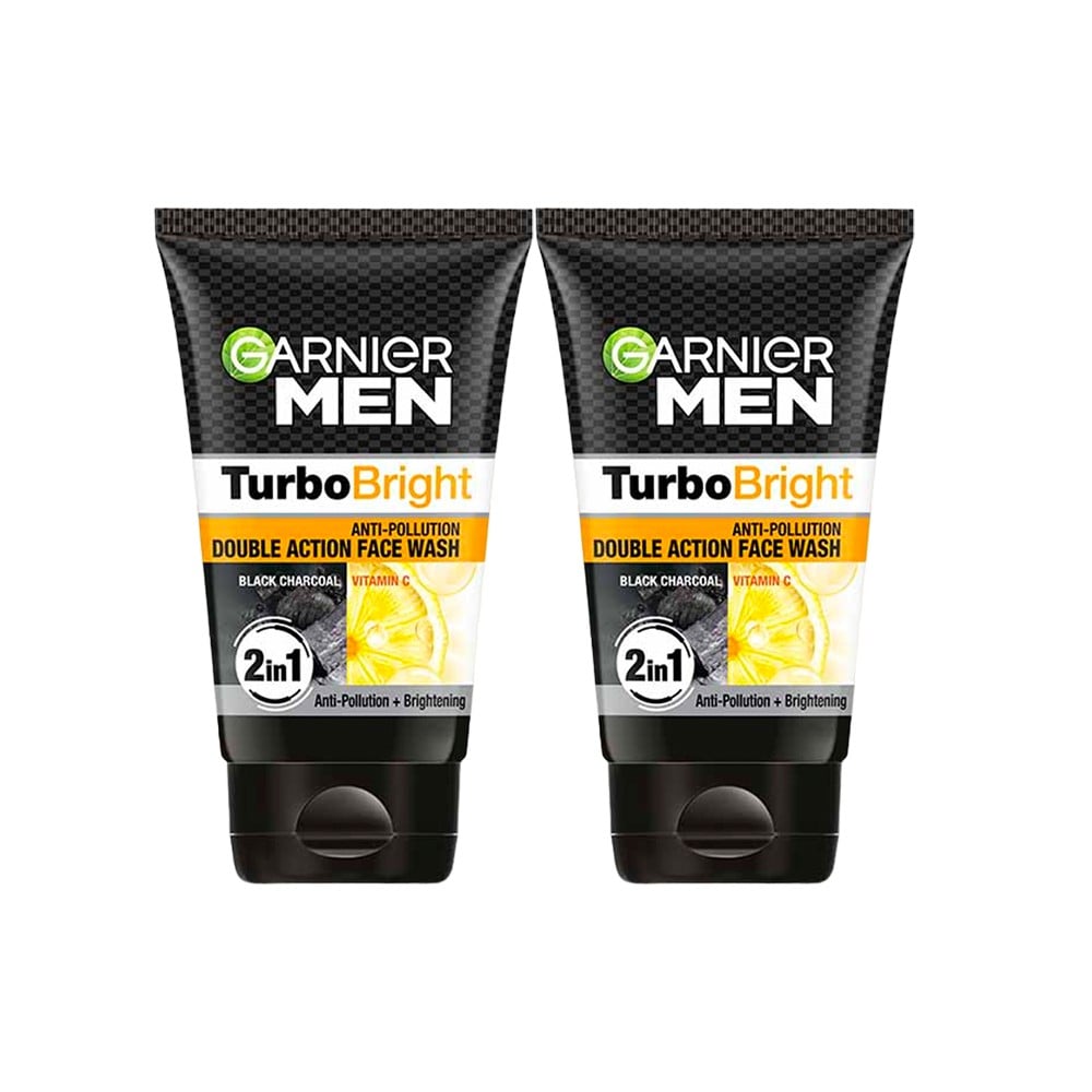 Garnier Men Turbo Bright Anti-Pollution Double Action Face Wash 100 g ...