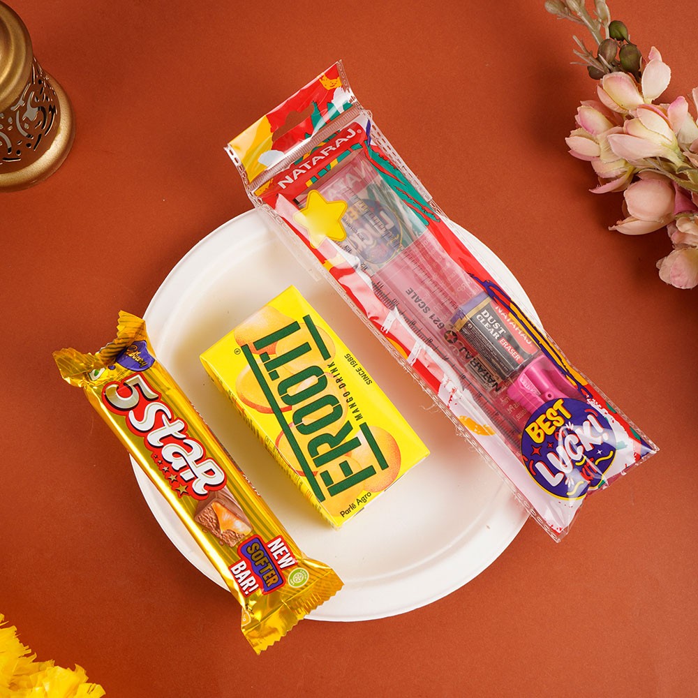 Kanjak Plate - Pack of 15 (Frooti, 5 Star Chocolate, Stationery Kit ...