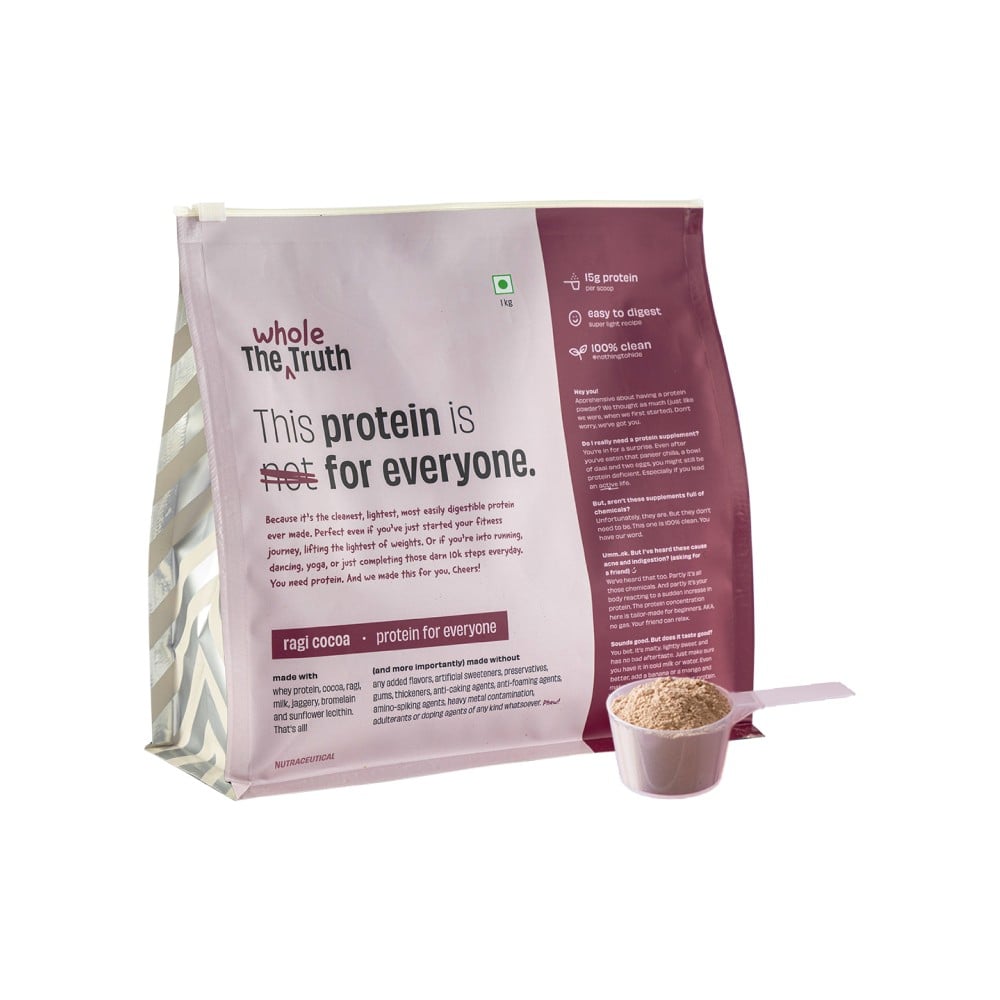 The Whole Truth Ragi Whey Protein (15 g Protein Per Scoop) (Cocoa ...