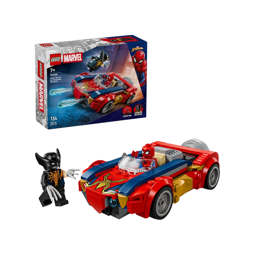 Lego Marvel Spider-Man Car vs. Venomized Wolverine Building Set (76336 ...