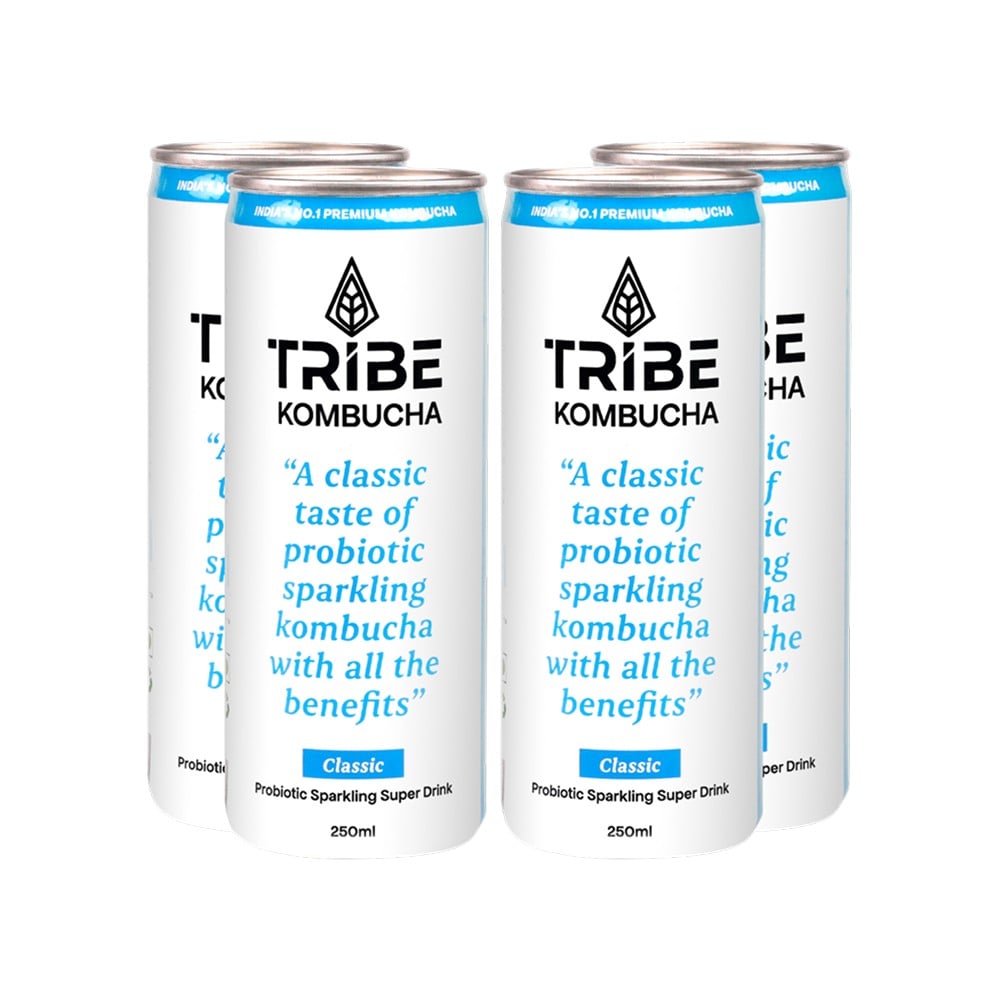 Tribe Kombucha Classic Probiotic SUper Sparkling Drink (No Added Sugar ...