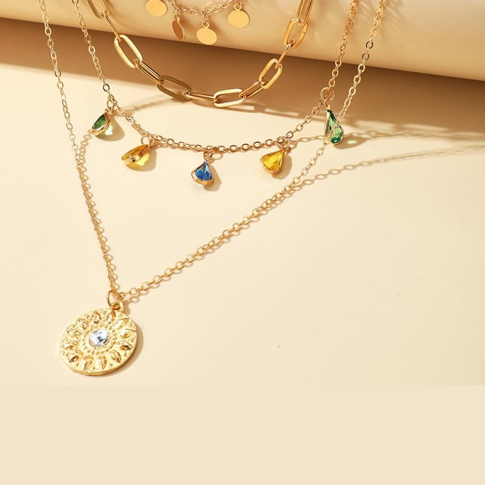 Just Lil Things Artificial Layered Necklace (Golden) Price - Buy Online ...