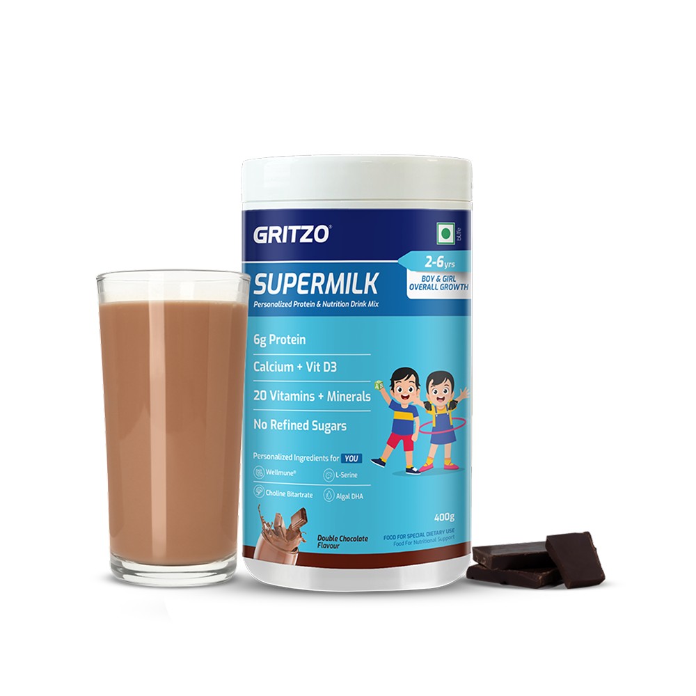 Gritzo Supermilk Overall Growth with 6 g Protein Drink Mix (Double ...