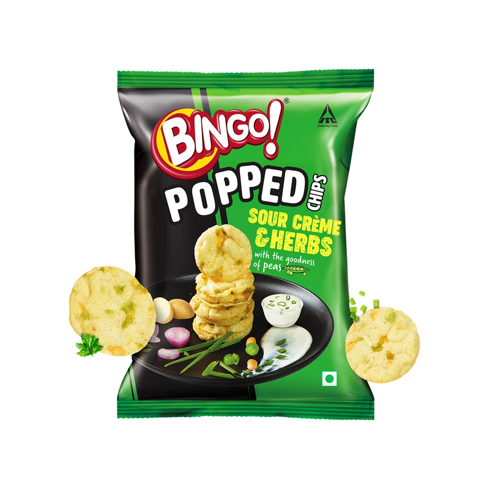 Bingo Popped Sour Cream & Herbs Potato Chips Price - Buy Online at ₹33 ...