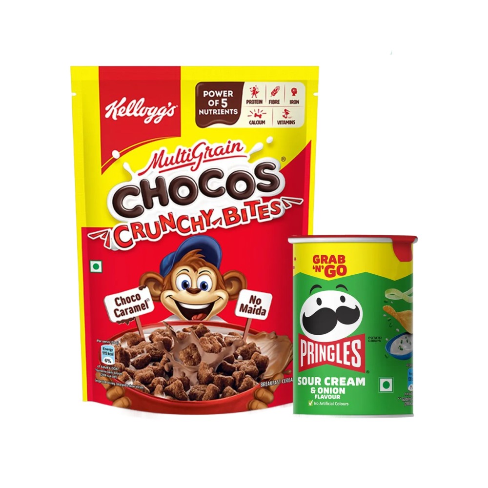 Kellogg's Chocos Crunchy Bites Kids Cereal + Pringles Sour Cream ...