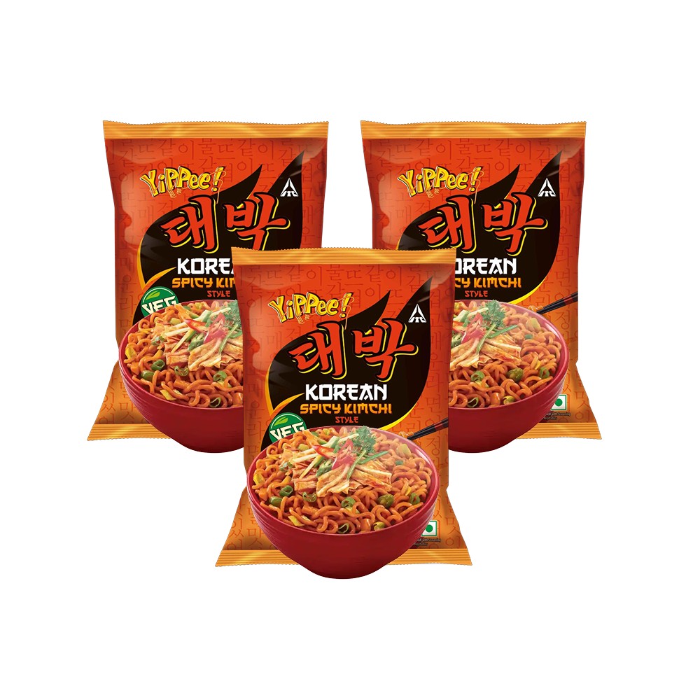 Yippee Korean Spicy Kimchi Instant Noodles - Pack of 3 Price - Buy ...