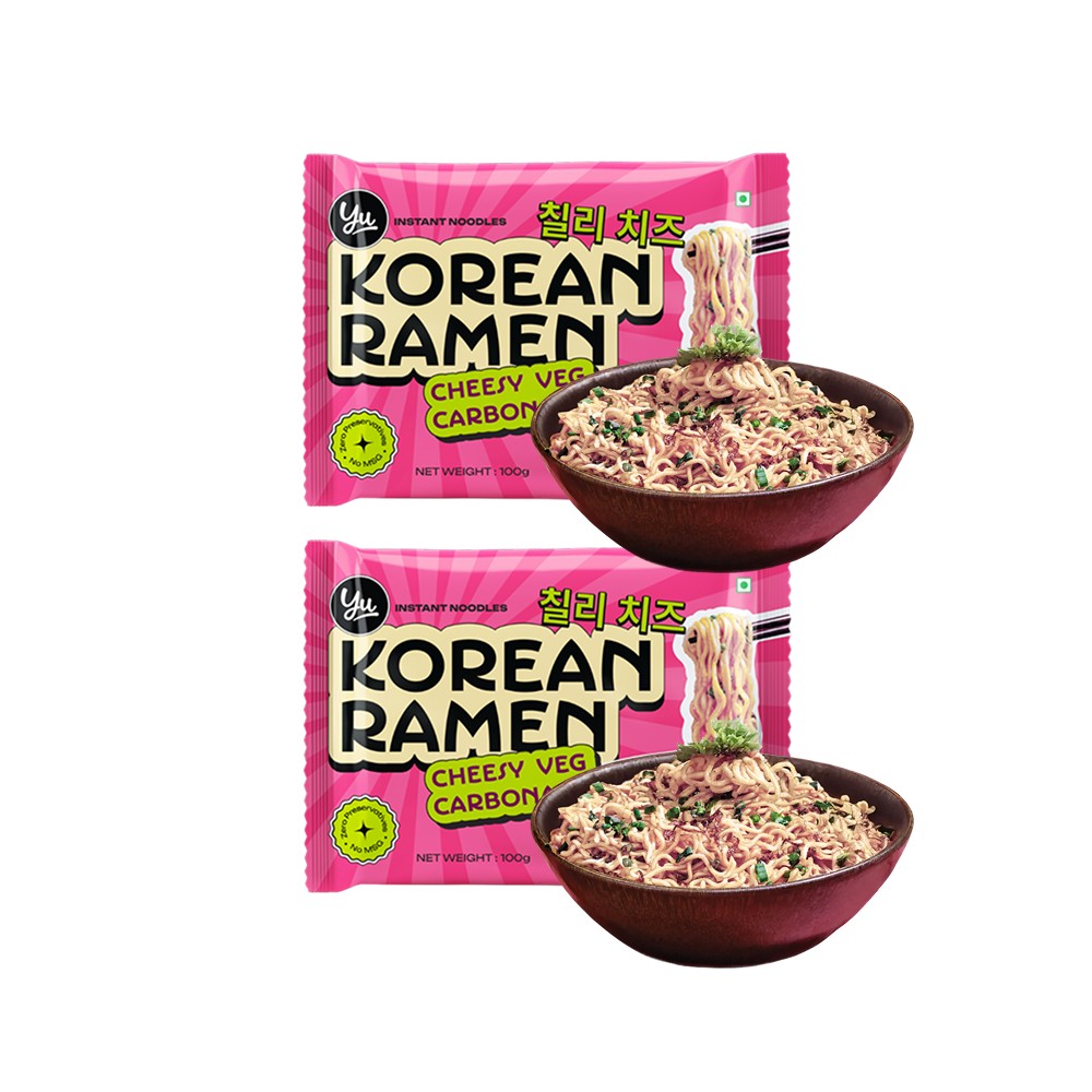 Yu Korean Ramen Noodles - Cheesy Veg Carbonara - Pack of 2 Price - Buy ...