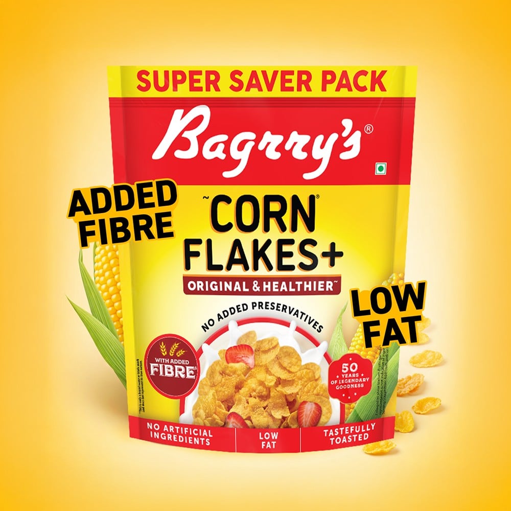 Bagrry's Corn Flakes Plus Original & Healthier (with Fibre Power) Price ...