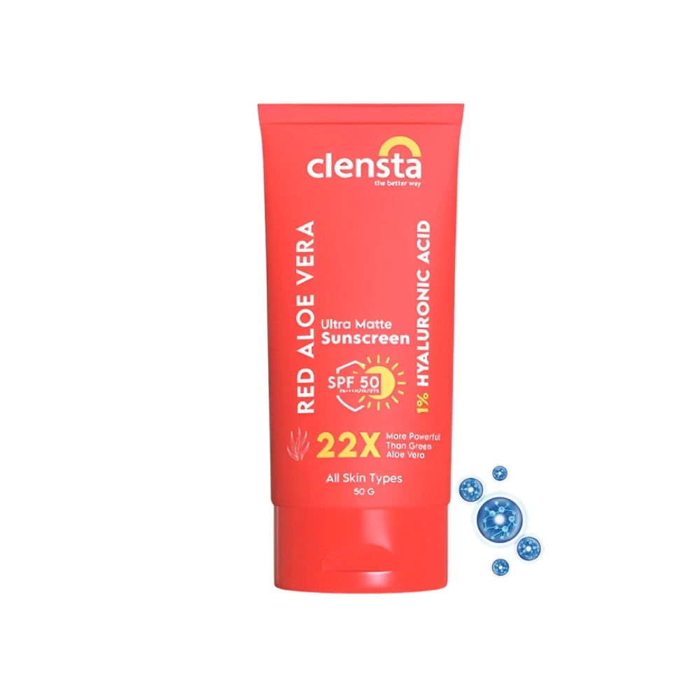 Clensta Red Aloe Vera Ultra Matte Sunscreen (SPF 50 PA++++) Price - Buy ...