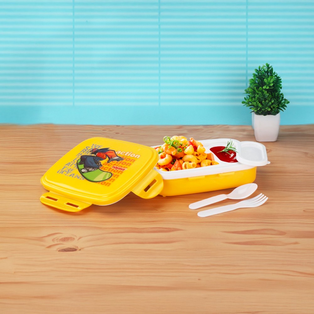 Nayasa Nutri Kids Plastic Lunch Box (Yellow) Price - Buy Online at Best ...