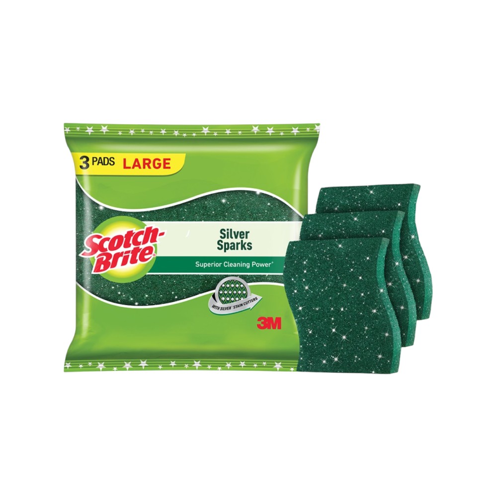 Scotch Brite Silver Sparks Scrub Pad (Large) Price - Buy Online at ₹110 ...