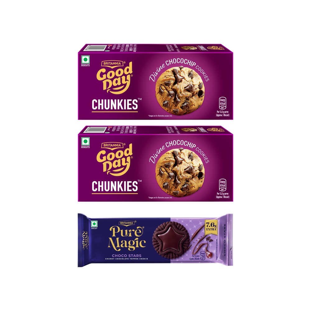 Britannia Good Day Chunkies Chocochip Cookies (75 g) x 2 + Britannia ...