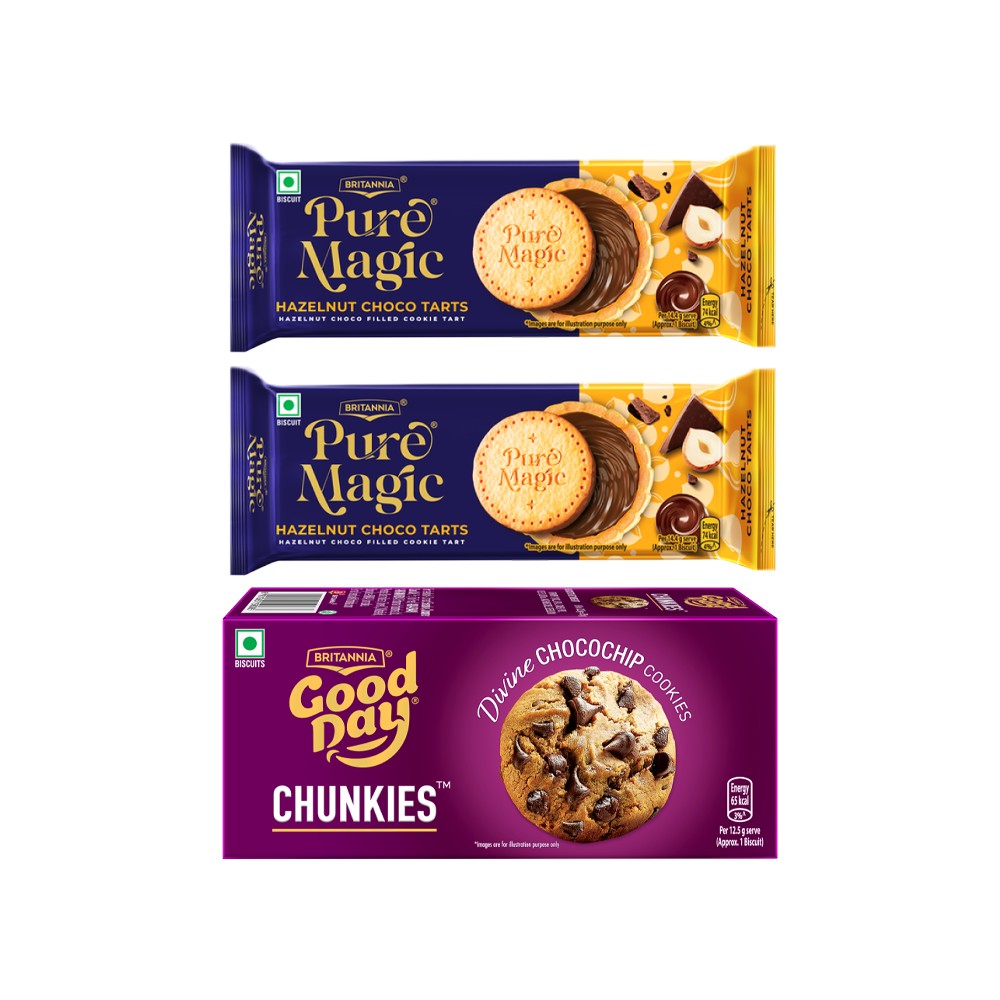 Britannia Pure Magic Hazelnut Choco Tart x 2 + Britannia Good Day ...