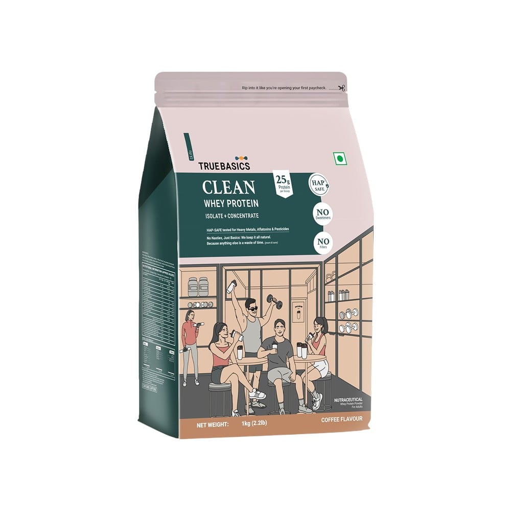 TrueBasics Clean Whey Protein Isolate Powder & Concentrate Blend ...