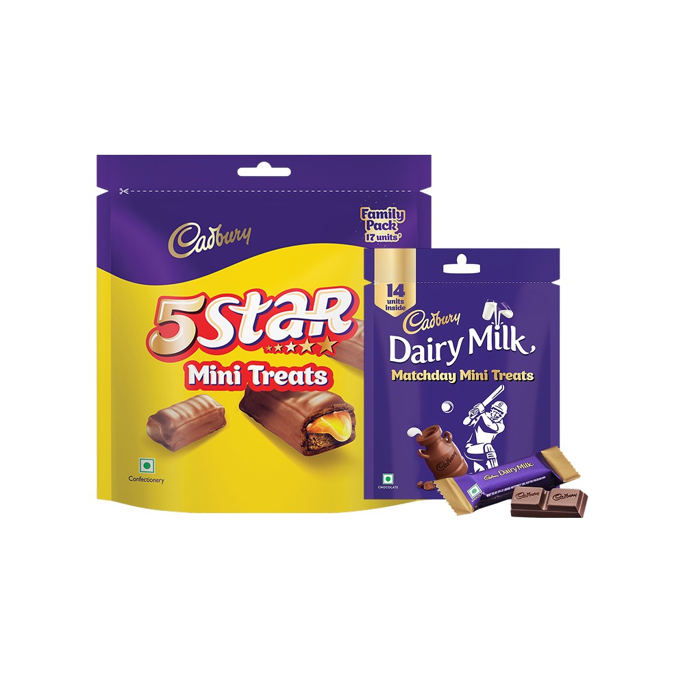 Cadbury Dairy Milk Mini Treats Small Chocolate Pack + Cadbury 5 Star ...