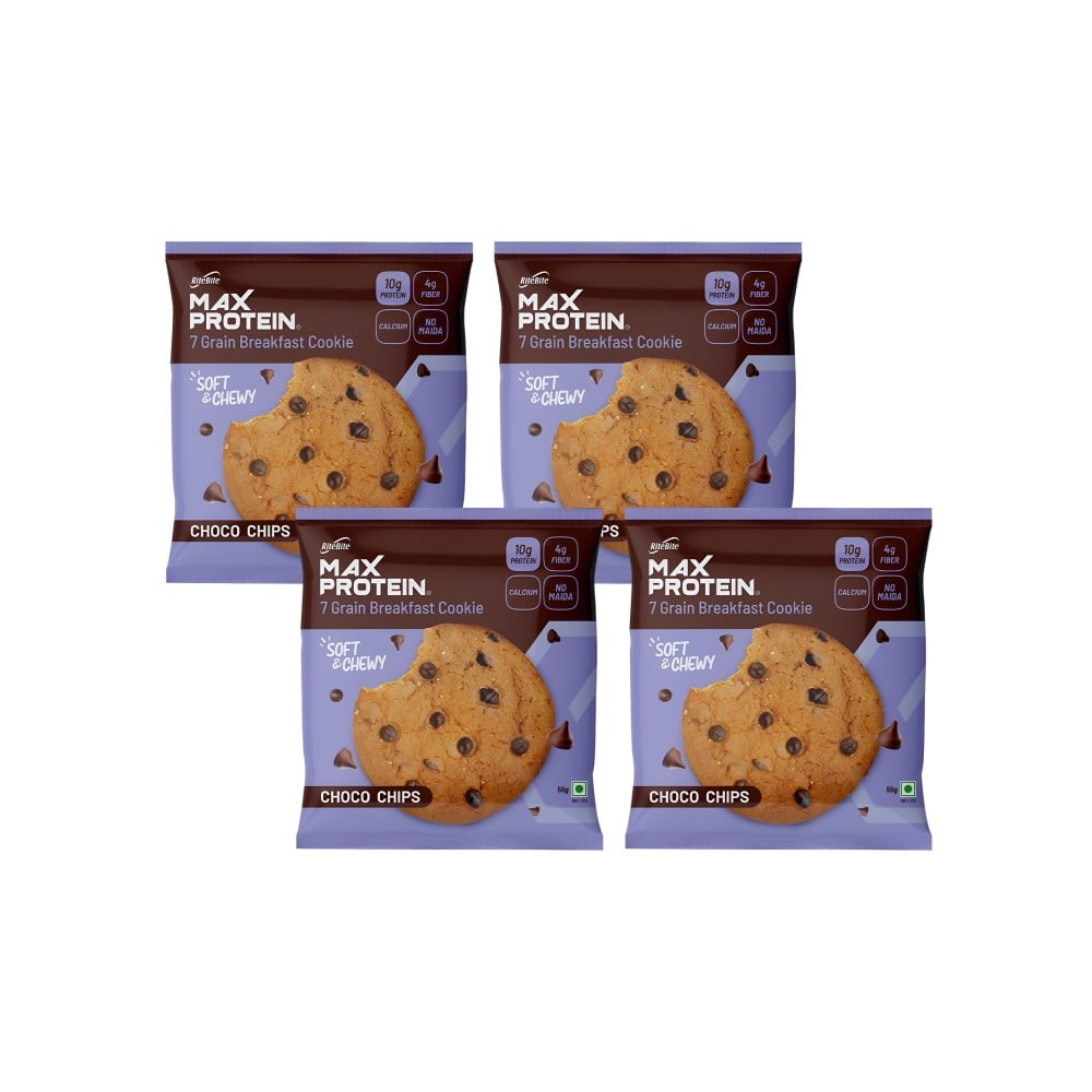 RiteBite Max Protein No Maida 7 Grains Choco Chips 10 g Protein Cookies ...