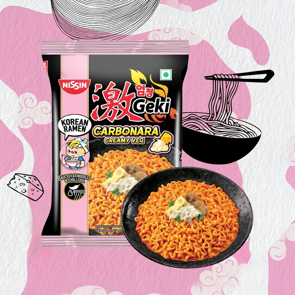 Nissin Geki Carbonara Veg Korean Ramen Noodles Price - Buy Online at ...
