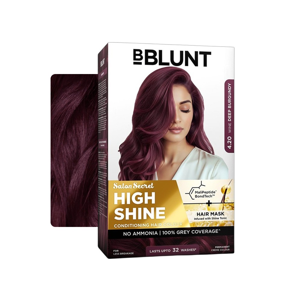 BBlunt High Shine Conditioning Hair Colour (4.20 Wine Deep Burgundy ...